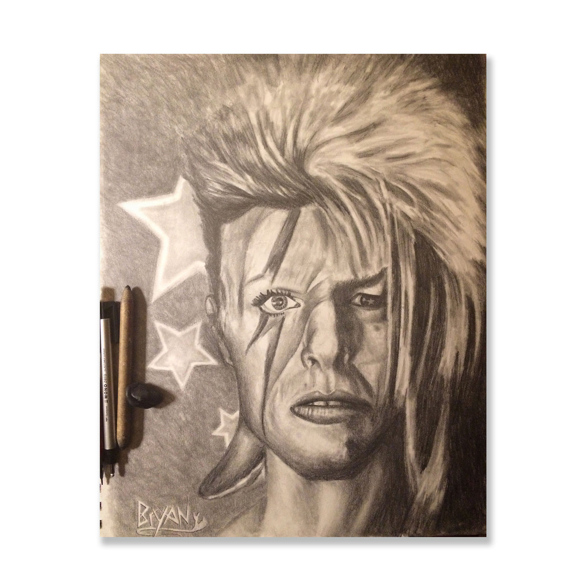 Iggy Rocket- 11" x 14" drawing – Fine Art by Bryan Steward